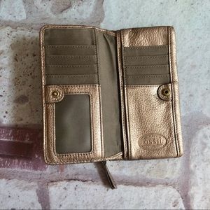 Fossil | Bags | Fossil Golden Long Wallet | Poshmark
